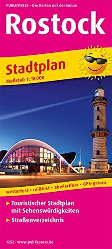 Rostock: Touristischer Stadtplan mit Sehenswürdigkeiten und ...