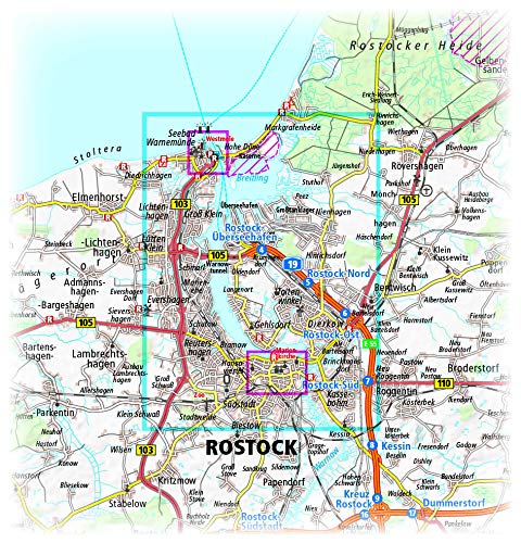 Rostock: Touristischer Stadtplan mit Sehenswürdigkeiten und ...